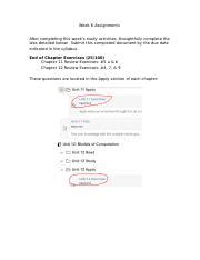 Week 6 Assignments2023 Docx Week 6 Assignments After Completing This Week S Study Activities