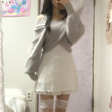 빈티지 오프숄더 니트 히메갸루 긱시크 Stc 리즈리사 달천깔 시즈니룩 후루츠패밀리