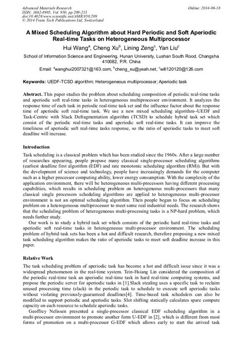 A Mixed Scheduling Algorithm About Hard Periodic And Soft Aperiodic