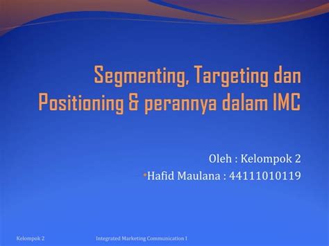 Segmenting Targeting Positioning PPT