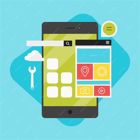 Premium Vector Mobile App Development Concept