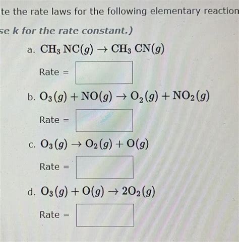 [answered] Te The Rate Laws For The Following Elementary Reaction Se K Kunduz