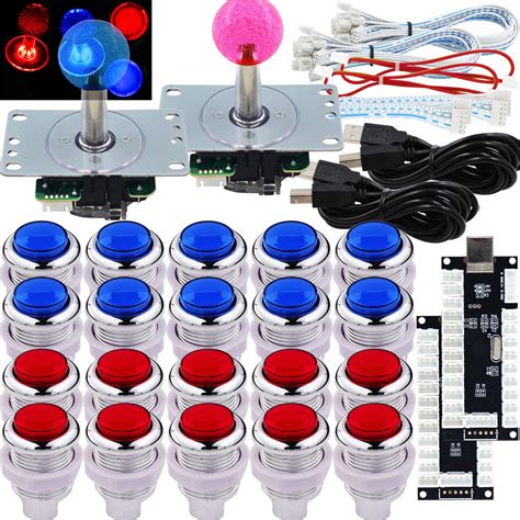 Buy SJ JX Arcade Player Game Controller LED Buttons Chrome Paint MX Microswitch Way Joystick