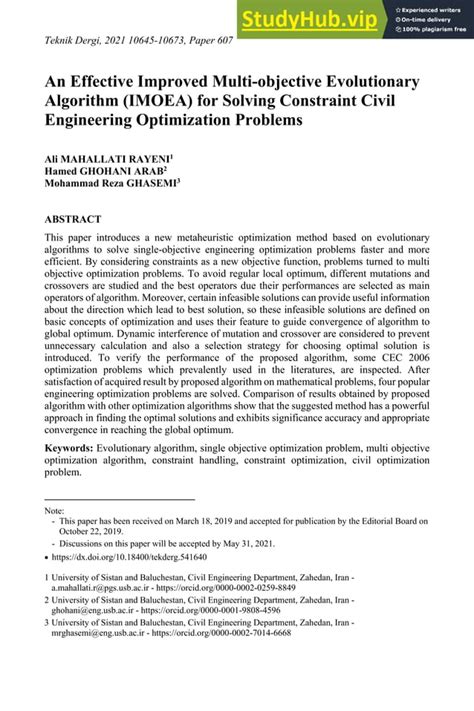An Effective Improved Multi Objective Evolutionary Algorithm Imoea