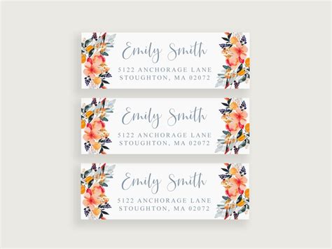 Address Labels Flowers Return Address Label Sticker Flower Address