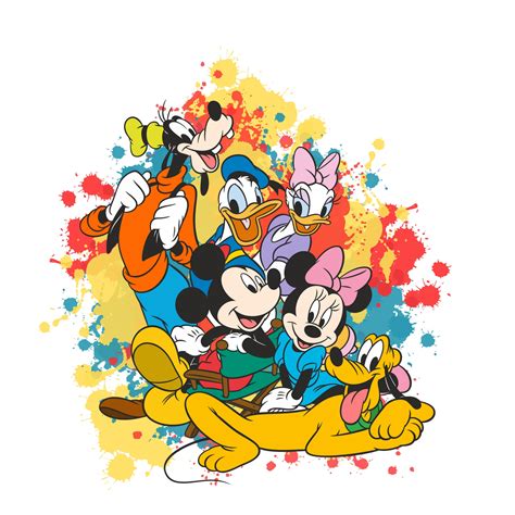 Mickey Mouse And Friends Watercolor Background Mickey Friends Png