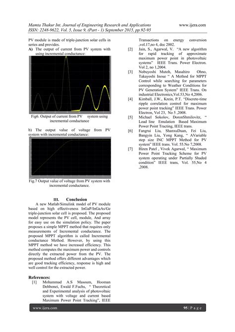 a matlab simulink modal of triple junction solar cell and mppt based