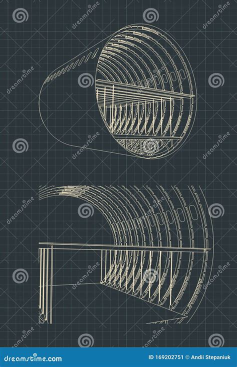 Airplane Fuselage Section Blueprint Stock Vector Illustration Of Aviation Airliner 169202751