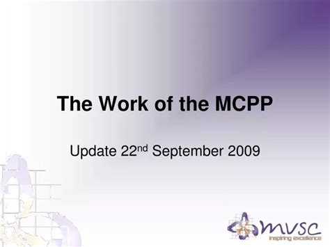 Ppt The Work Of The Mcpp Powerpoint Presentation Free Download Id 6813113
