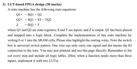 3 Lut Based Fpga Design 30 Marks A State Machine