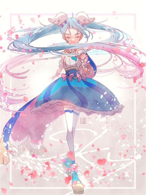 Aoi Tete Cure Sky Sora Harewataru Hirogaru Sky Precure Precure