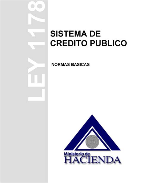 Ley N°1178 Normas Básicas Del Sistema De Crédito Público Sistema De