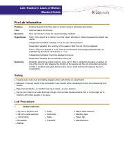Exploring Newton S Laws Of Motion Through Laboratory Experiment Course Hero