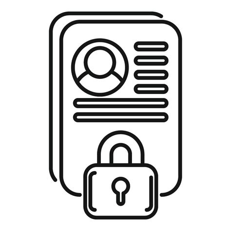 Lock Online Document Icon Outline Vector Password Access Process