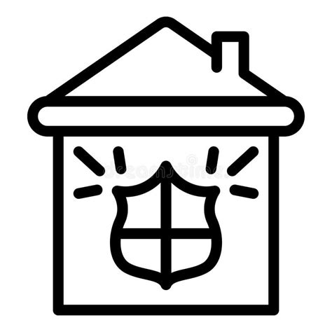 House Button Icon Outline Vector Computer Interface Stock Vector