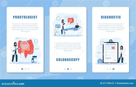 Proctology Banner Set Intestine Exam And Treatment African Female