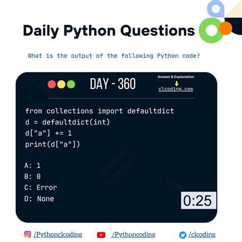 python coding challenge day 360 what is the output of the following