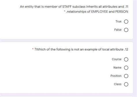 Solved Given The Following Eer Diagram Answer The Questions