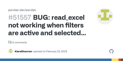 BUG Read Excel Not Working When Filters Are Active And Selected In Worksheet Issue