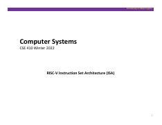 Understanding RISCV Instruction Set Architecture Course Hero