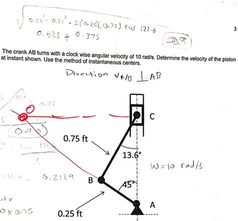 Solved The Crank Ab Turns With A Clock Wise Angular Velocity