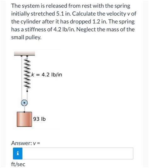 Solved The System Is Released From Rest With The Spring