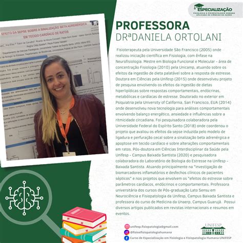 👩🏻‍🔬 Hoje Vamos Conhecer A Professora Draª Daniela Ortolani 🧬conheça