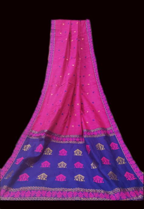 Magenta Pink Color Assam Silk Saree Ritz Fashion Trendz