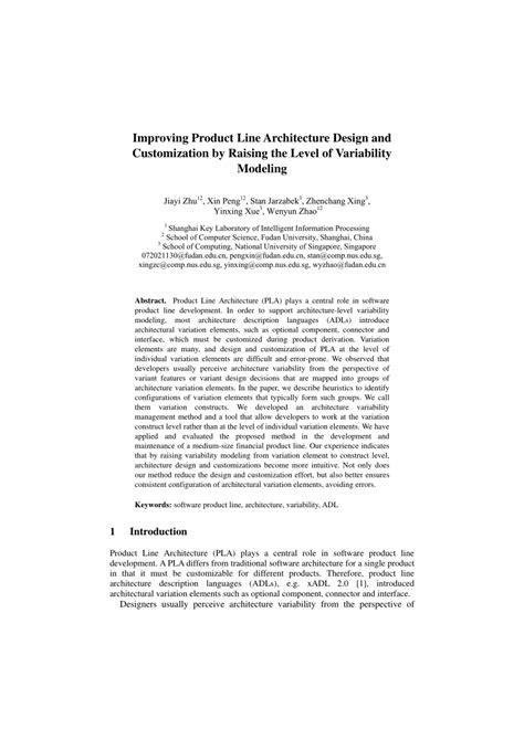 Pdf Improving Product Line Architecture Design And Customization By Raising The Level Of