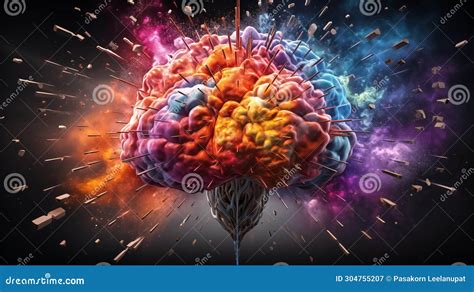 Human Brain Exploding Creativity Stock Illustration Illustration Of Anatomy Science