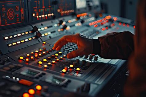 Person Monitoring Critical Data On Control Panel Premium Ai Generated