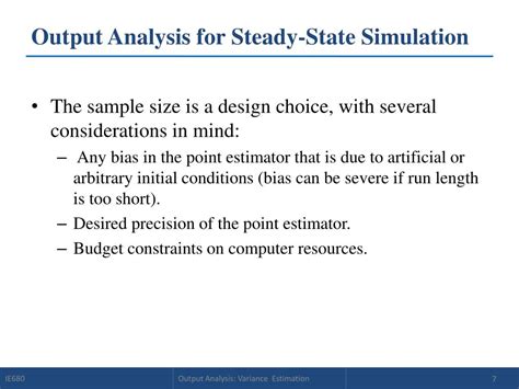 ppt output analysis variance estimation powerpoint presentation