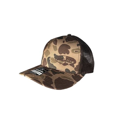 Richardson 112 Brown Duck Camo Peterbilt Logo Mesh Trucker Cap The