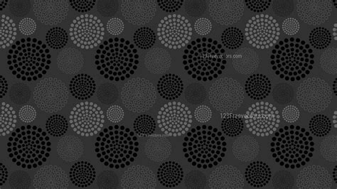 Black Seamless Dotted Concentric Circles Pattern Background