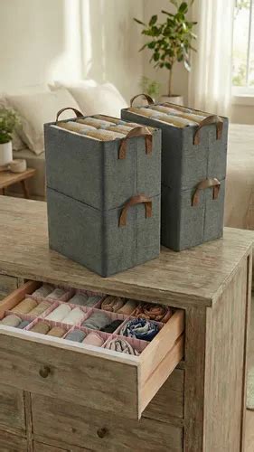 Kit Organizador De Roupas 47x28x19cm 4 Caixas Mercadolivre