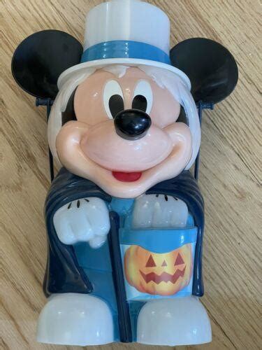 Hatbox Ghost Mickey Glow In The Dark Popcorn Bucket Disney Rare