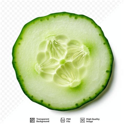 Premium Psd Fresh Cucumber Slice Isolated On White Isolated Background