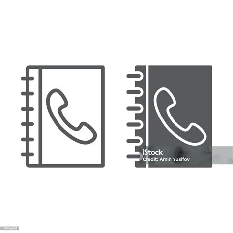 전화 번호부 선 및 문자 모양 아이콘 연락처 전화 주소 표시 벡터 그래픽 흰색 배경 Eps 10에 선형 패턴 책 개념에 대한 스톡 벡터 아트 및 기타 이미지 Istock