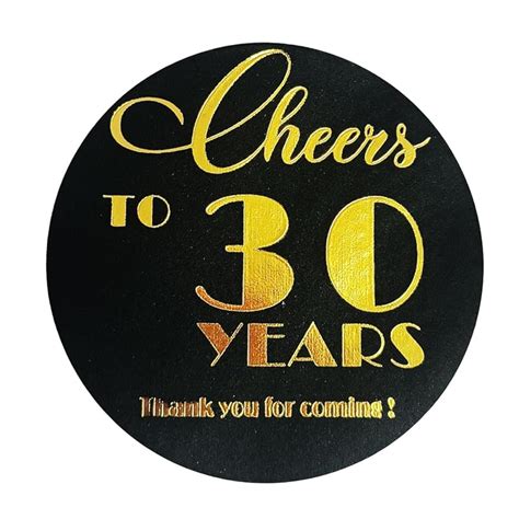 Cheers To 30 Years Birthdayandanniversary Black And Real Gold