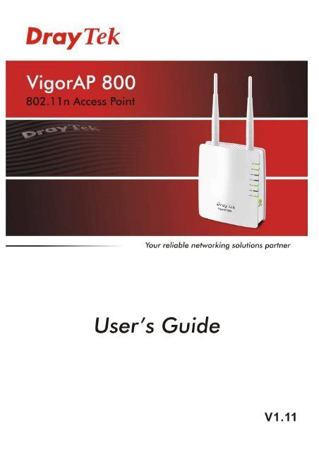 Vigorap 800 Users Guide I Ftp Draytek