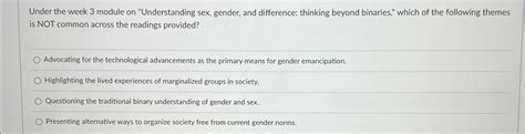 Solved Under The Week 3 ﻿module On Understanding Sex