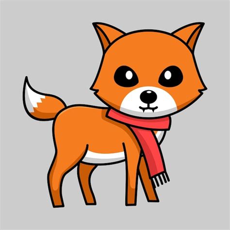 귀엽고 통통한 여우의 벡터 그림 프리미엄 벡터