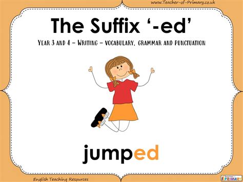 The Suffix Ed Year Teaching Resources