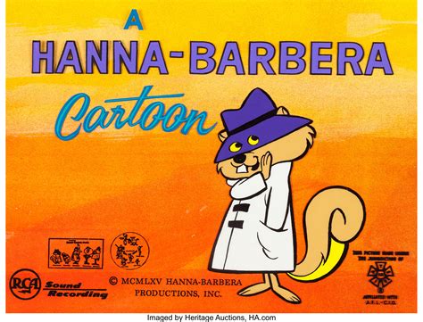 Secret Squirrel Show Ending Title Cel And Key Master Background Lot