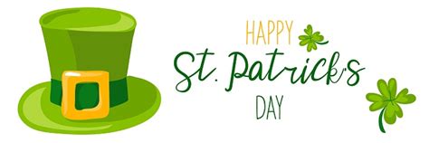 재미있는 해피 성 패트릭 데이 비문과 포스터 전단지 엽서 초대장 스티커 배너 선물을위한 녹색 레프 러콘 모자 현대 아일랜드 사람의 벡터 그림입니다 가로 0명에 대한 스톡
