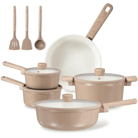 Carote Ceramic Cookware Sets Healthy Nonstick Pots And Pans Set 12 Pcs