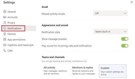 Set Up Your Notifications In Teams Manual