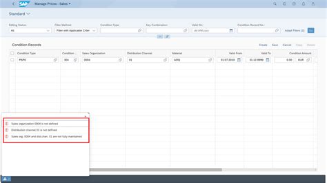 Create Condition Records By Manage Prices Sales Sap Community