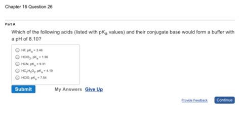 solved part a calculate the ph of a buffer solution that is