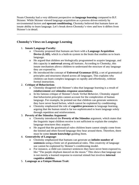 Chomsky Pdf Language Acquisition Noam Chomsky